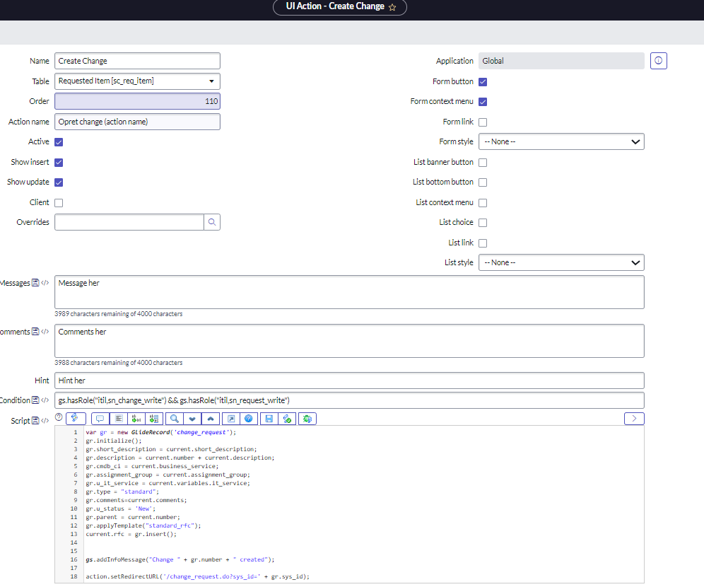 Solved: UI Action create new change and open in new tab - ServiceNow Community